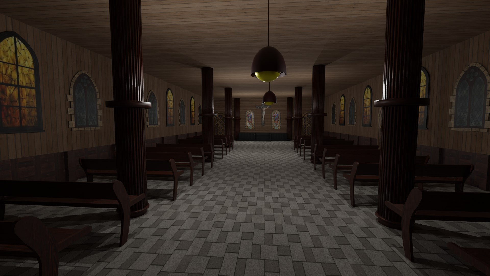 3D Model Church Interior - TurboSquid 2132125