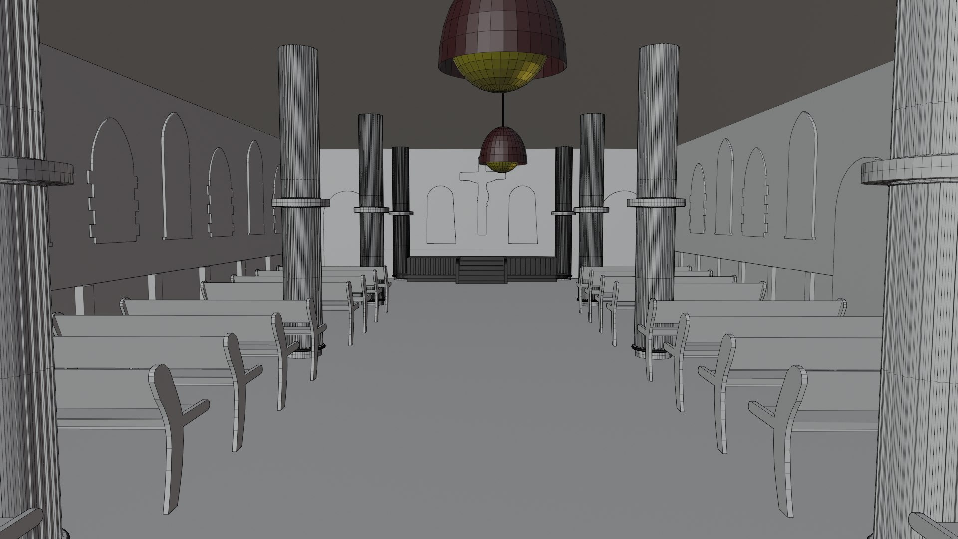 3D Model Church Interior - TurboSquid 2132125
