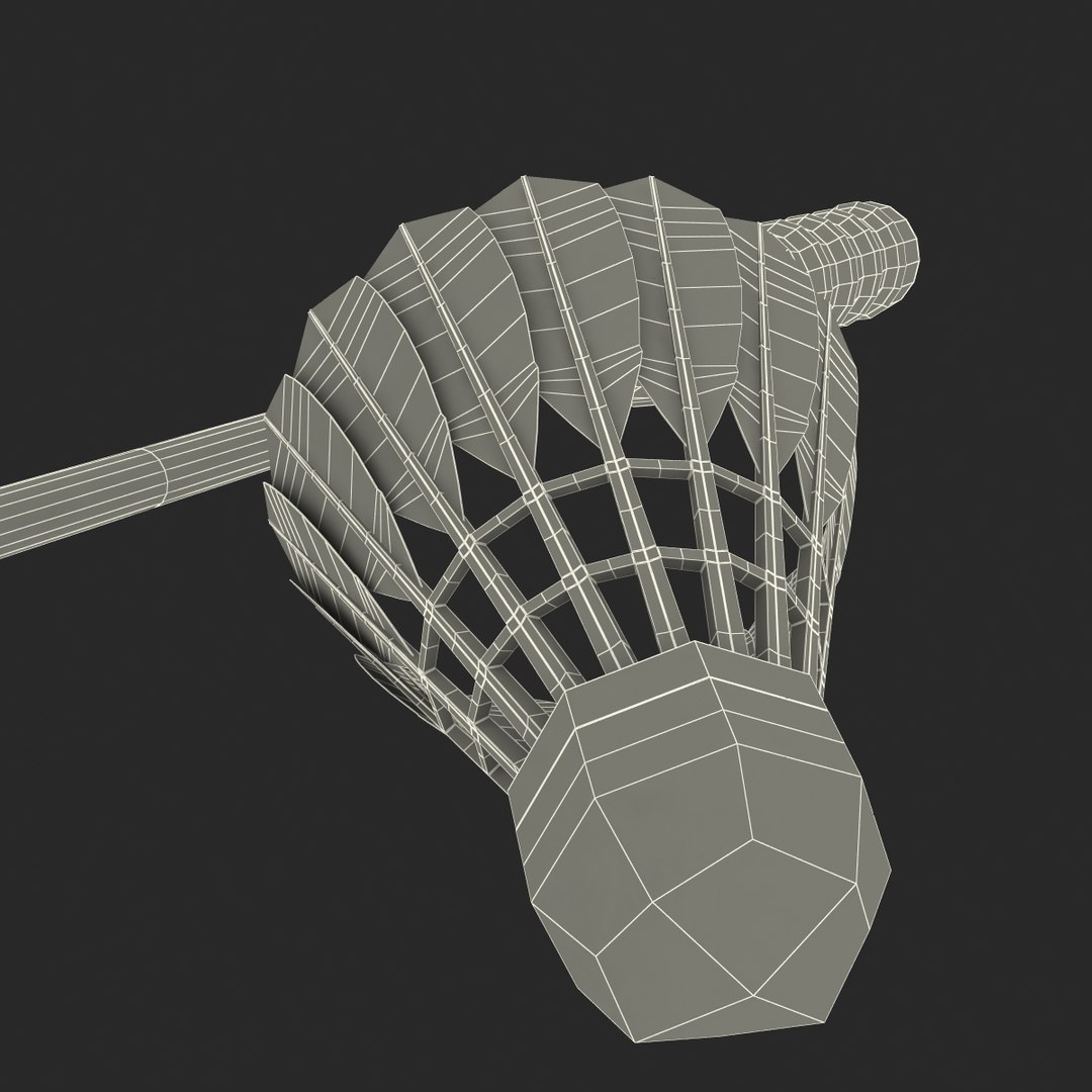 3d badminton racket shuttlecock model