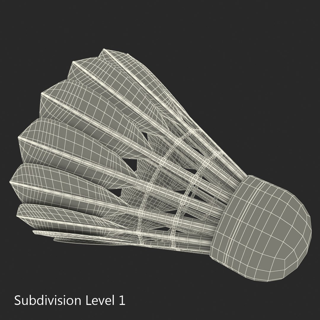 3d badminton racket shuttlecock model