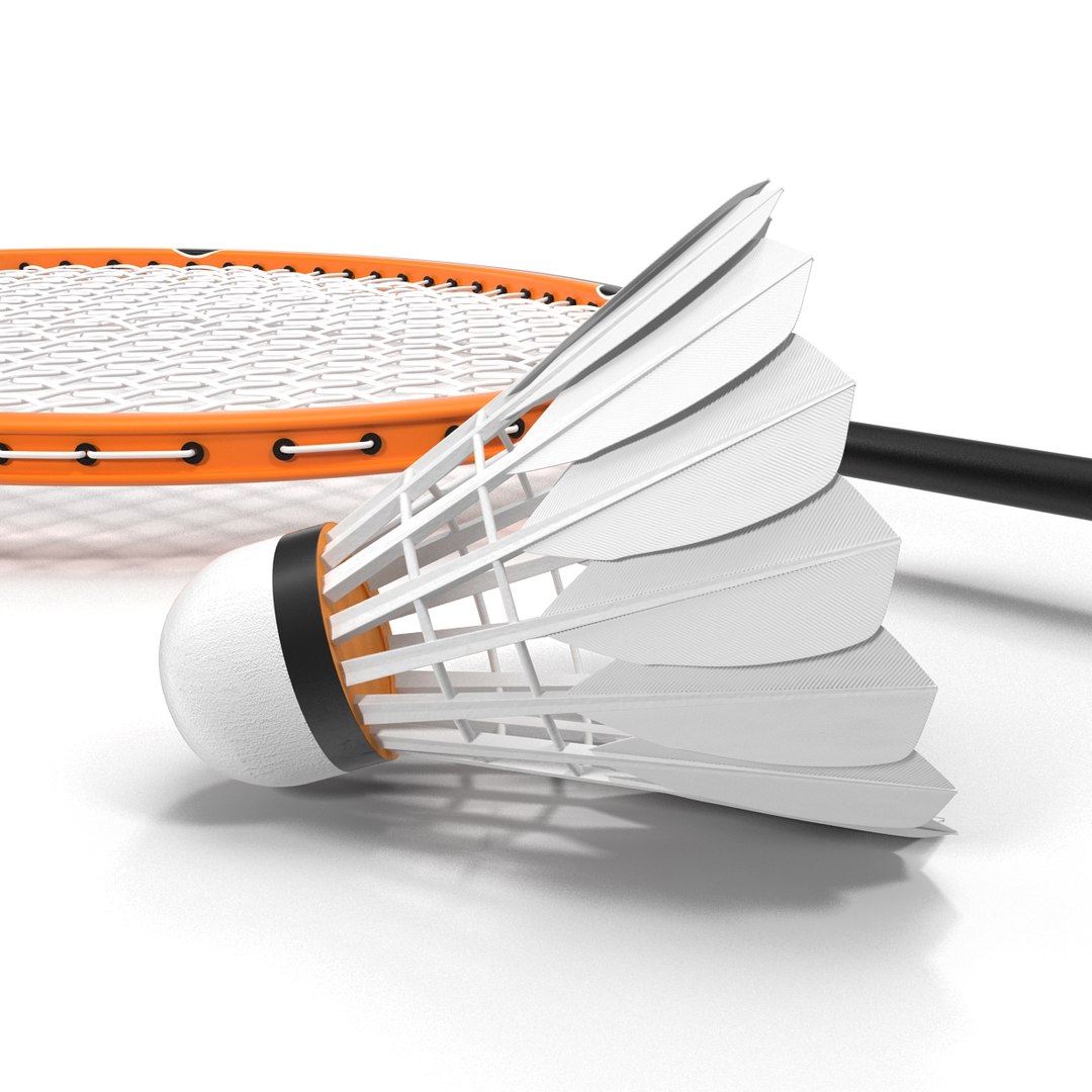 3d badminton racket shuttlecock model