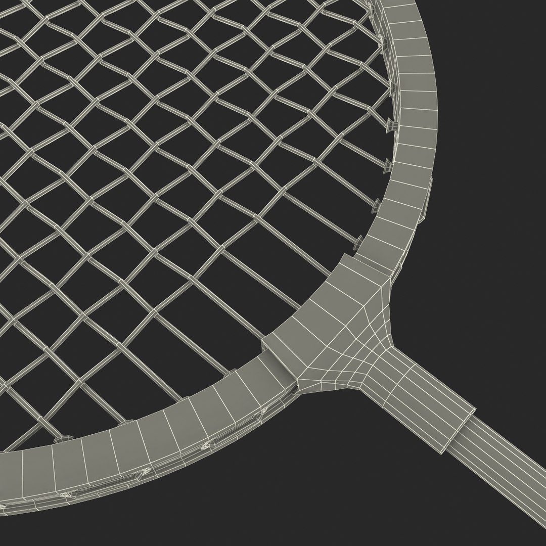 3d badminton racket shuttlecock model