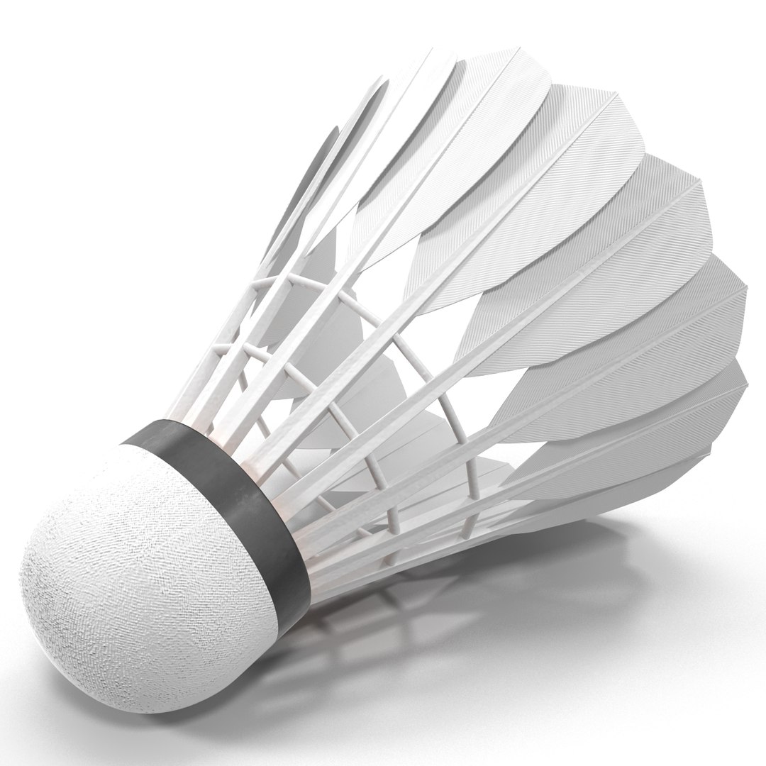 3d badminton racket shuttlecock model