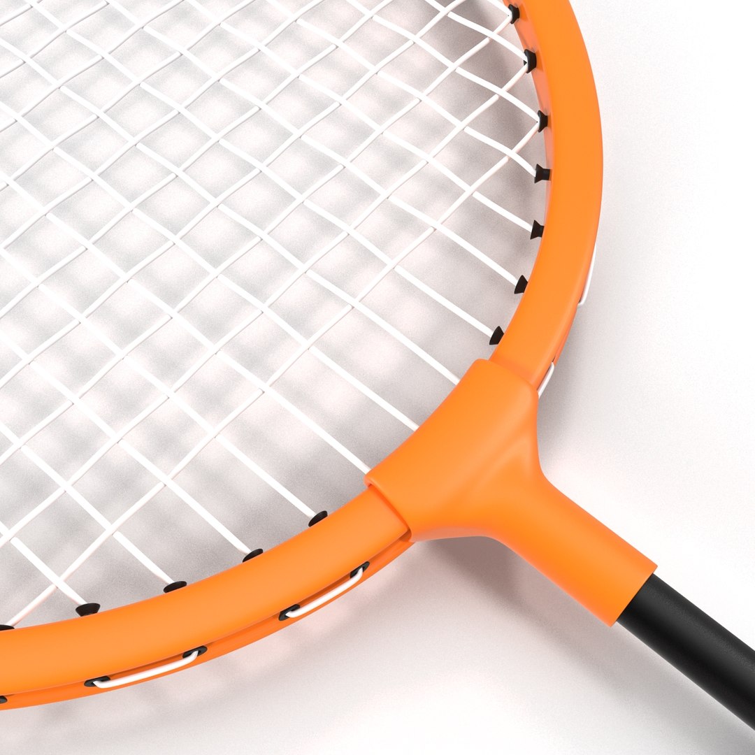3d badminton racket shuttlecock model