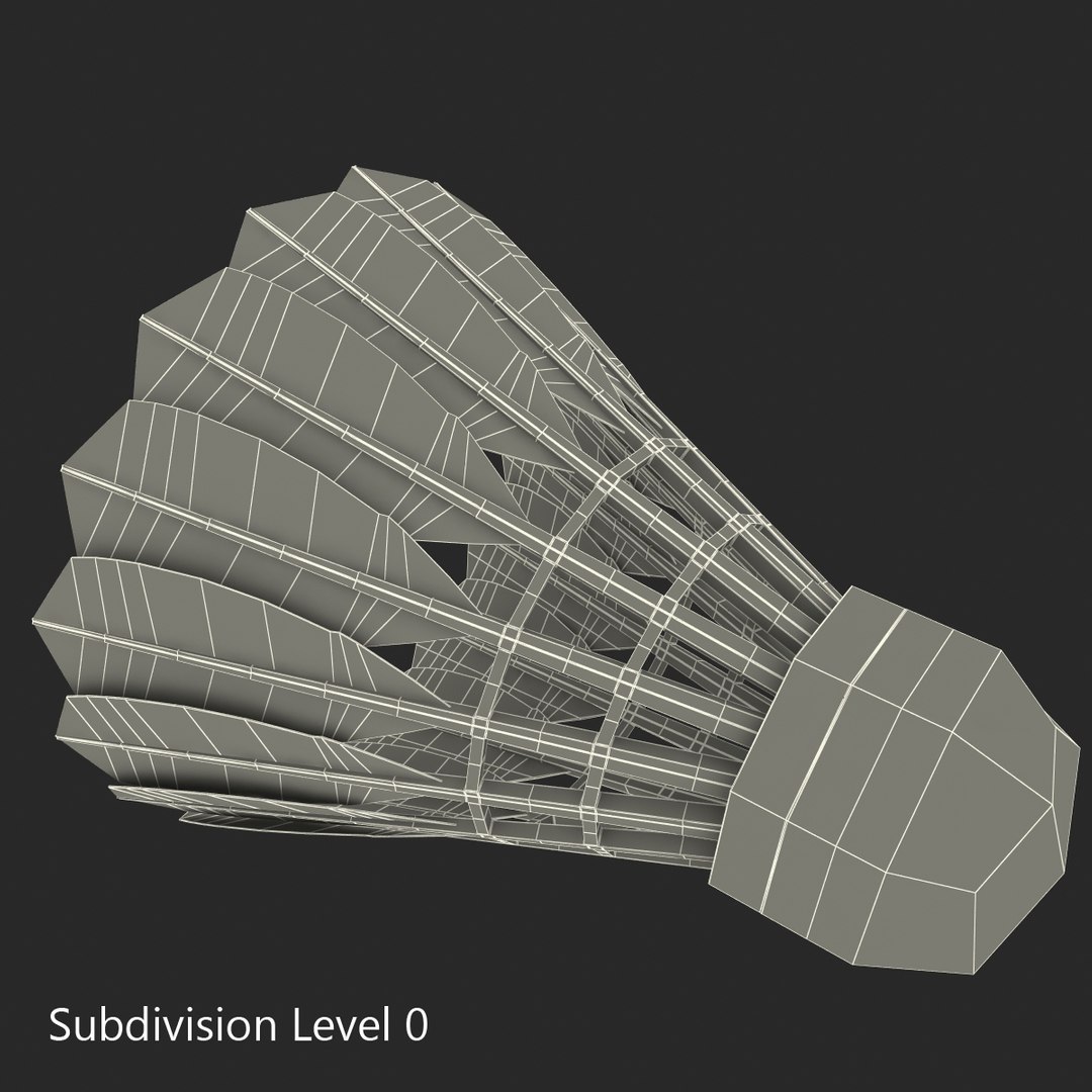 3d badminton racket shuttlecock model