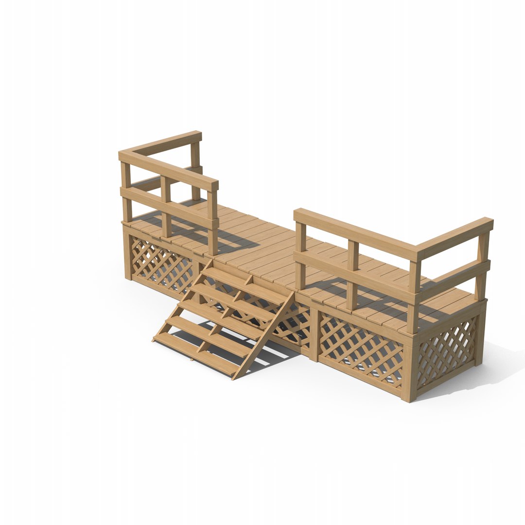 Wooden Building Deck And Stairs 3D Model - TurboSquid 2202836