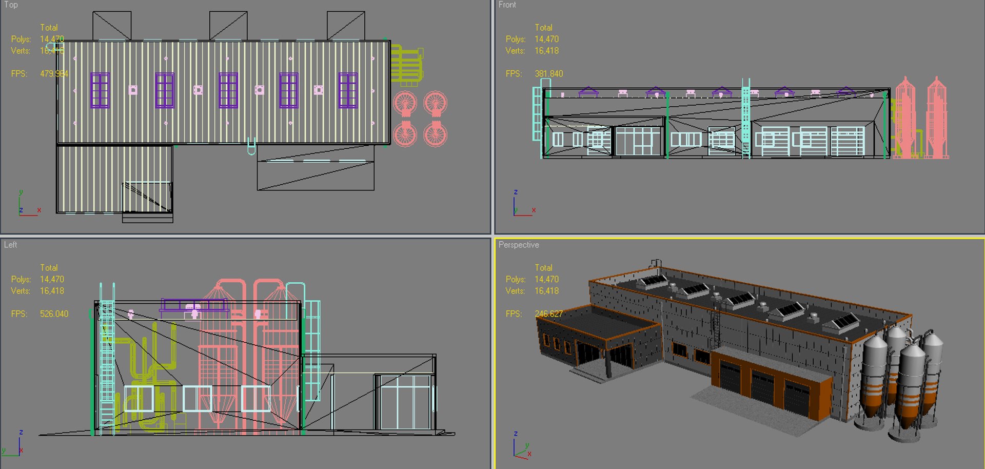 3d Model Industrial Building