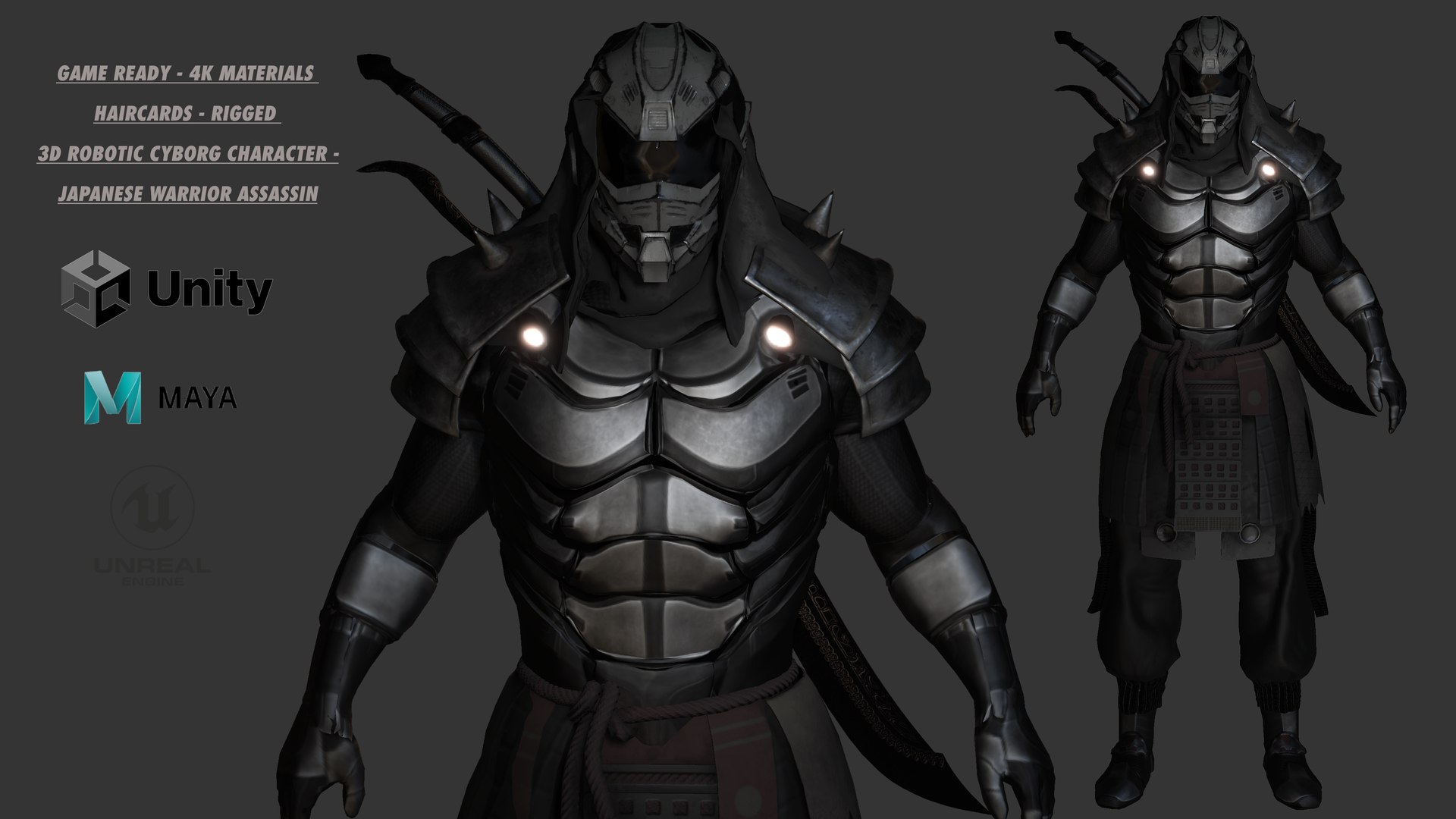 3D AAA 3D REALISTIC ROBOTIC CHARACTER - JAPANESE CYBORG ASSASSIN 01 ...