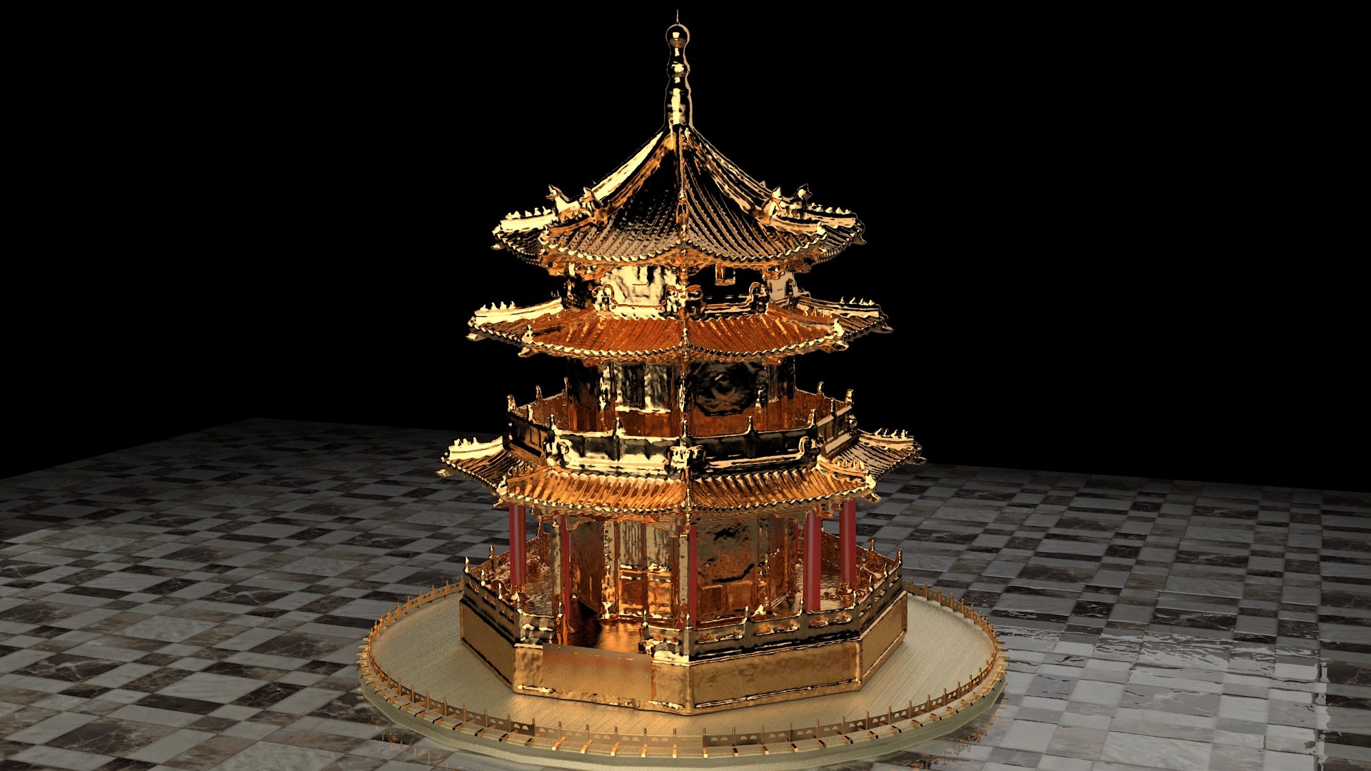 3D Chinese Ancient Tower - TurboSquid 1883147