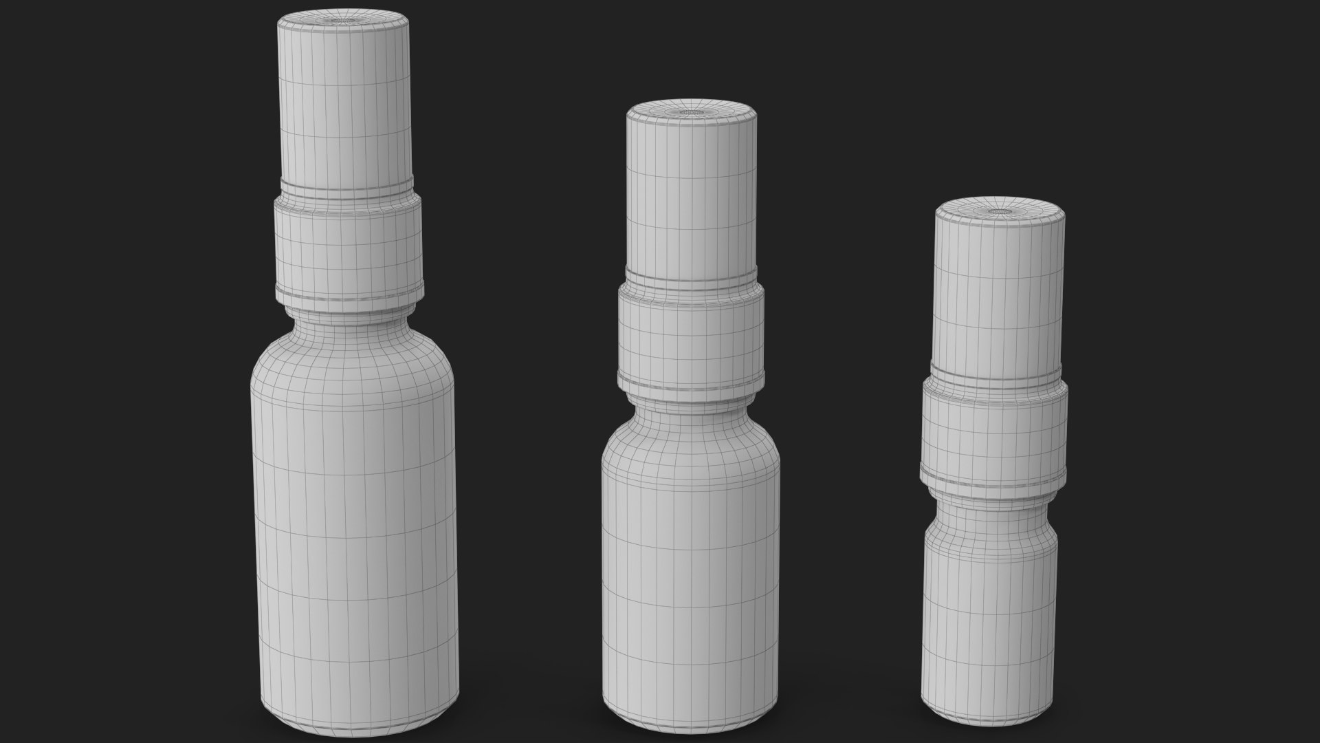 Spray bottles amber glass model - TurboSquid 1559136