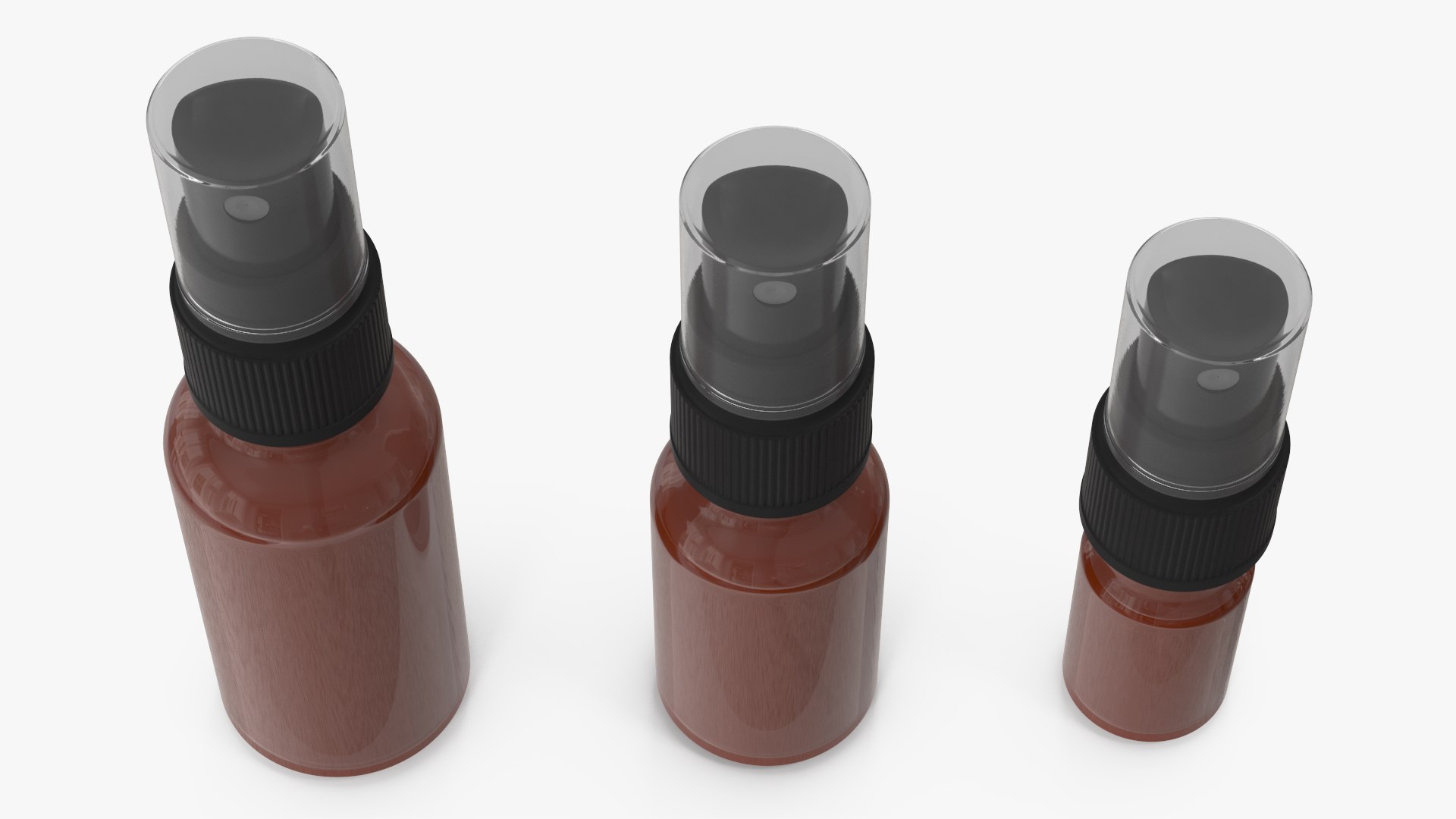 Spray Bottles Amber Glass Model - TurboSquid 1559136