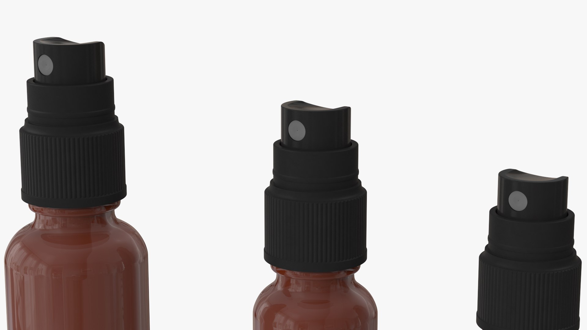 Spray Bottles Amber Glass Model - TurboSquid 1559136