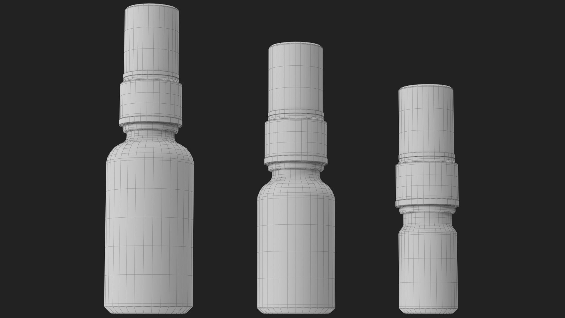 Spray bottles amber glass model - TurboSquid 1559136