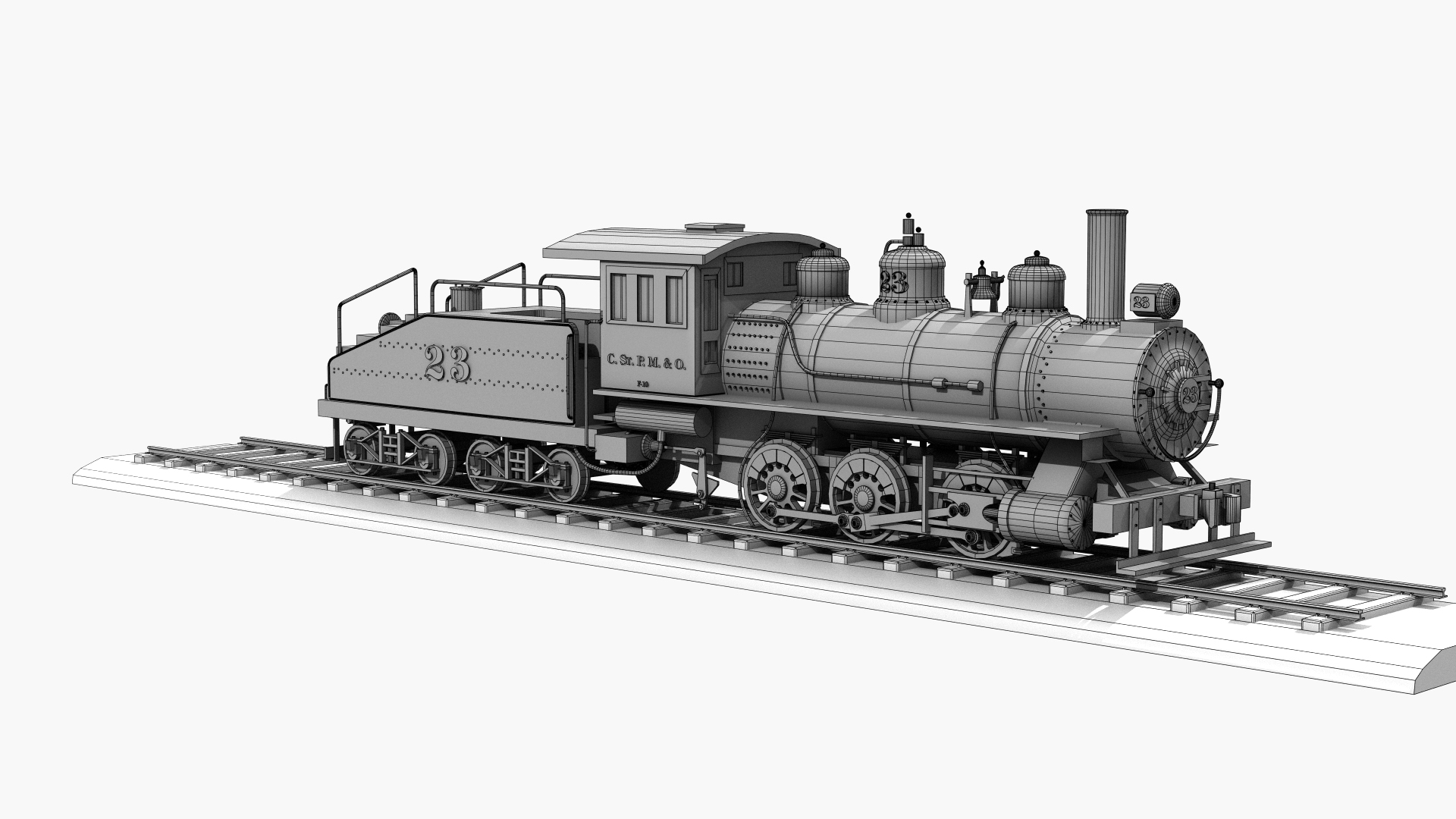 3d Model Omaha 0-6-0 Rigged Update