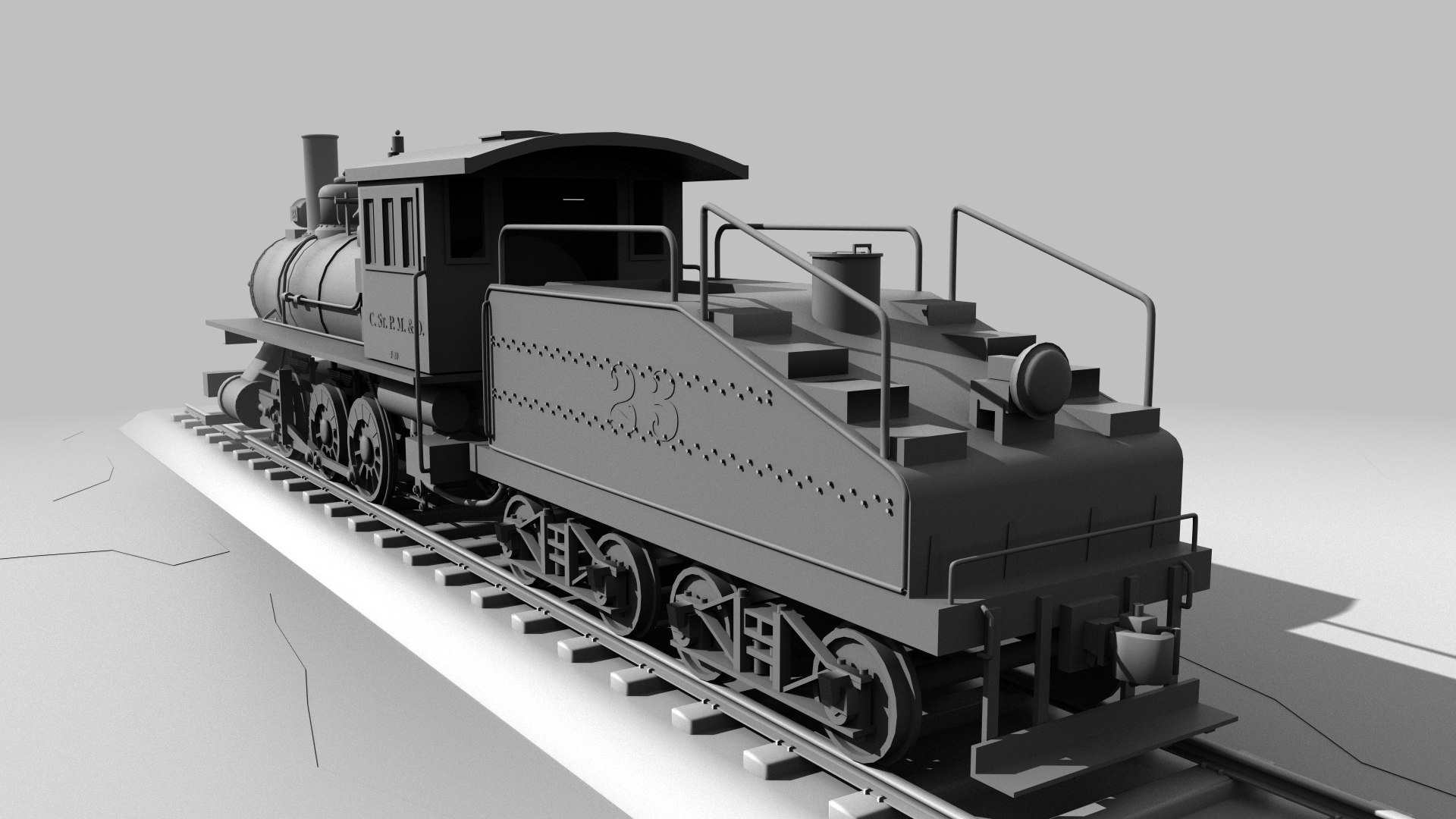 3d Model Omaha 0-6-0 Rigged Update