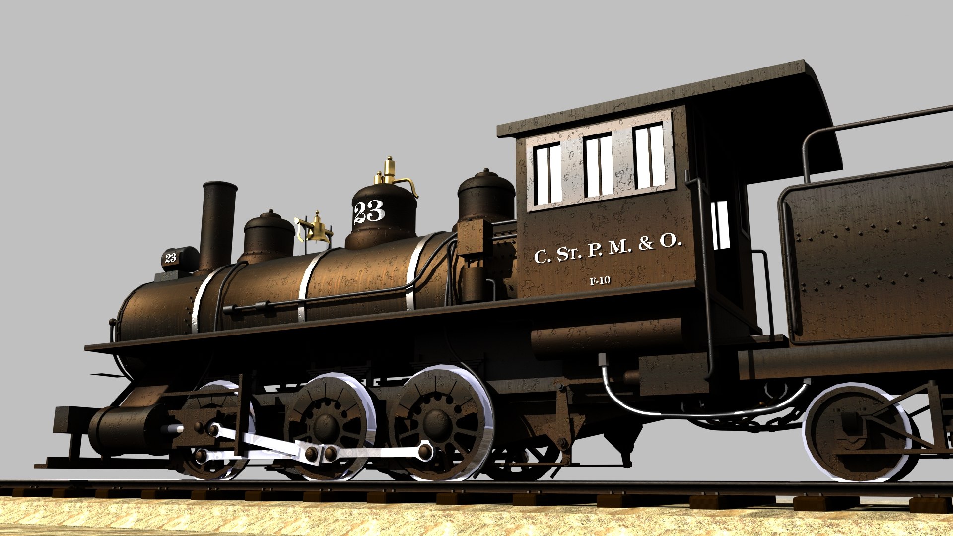 3d Model Omaha 0-6-0 Rigged Update