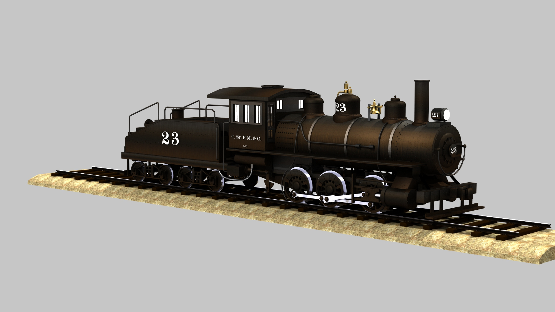 3d Model Omaha 0-6-0 Rigged Update
