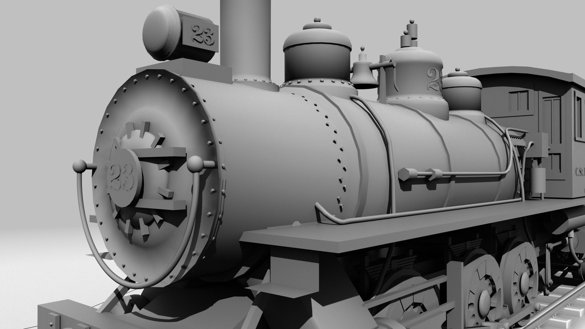 3d Model Omaha 0-6-0 Rigged Update
