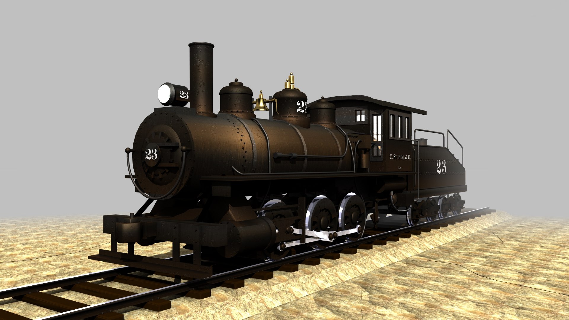 3d Model Omaha 0-6-0 Rigged Update