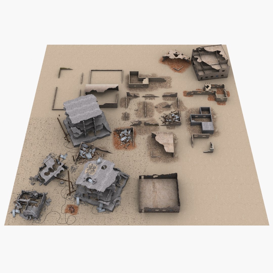 Modular Set Ruins City Town Model - TurboSquid 1274687