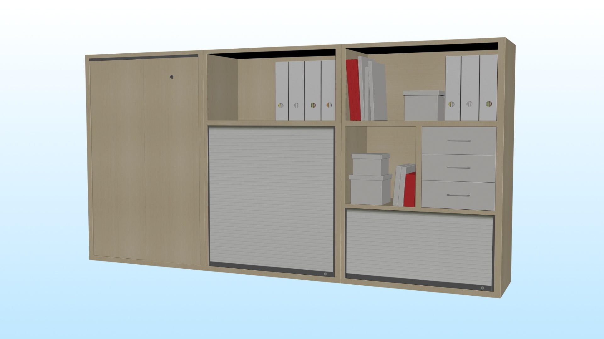OFFICE STORAGE COMBO 01 3D - TurboSquid 2383236