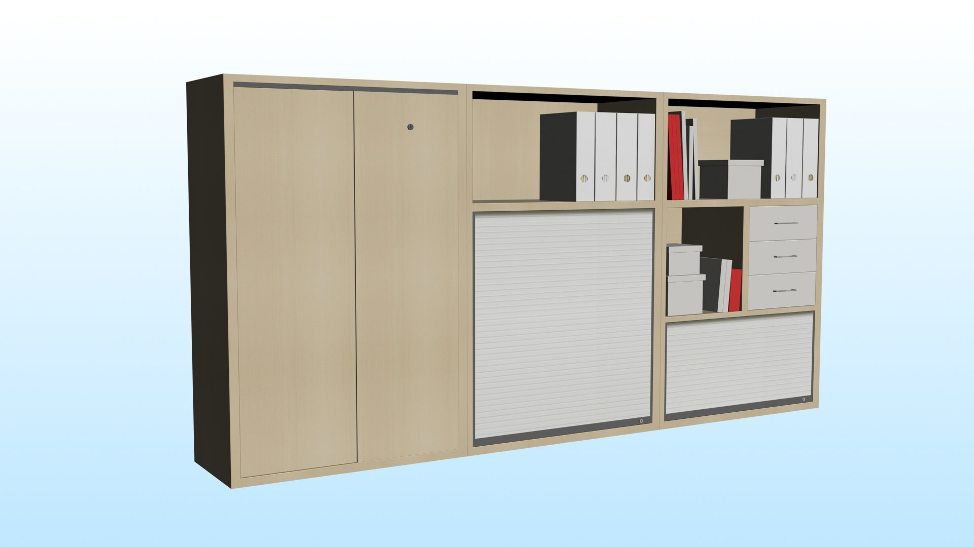 OFFICE STORAGE COMBO 01 3D - TurboSquid 2383236