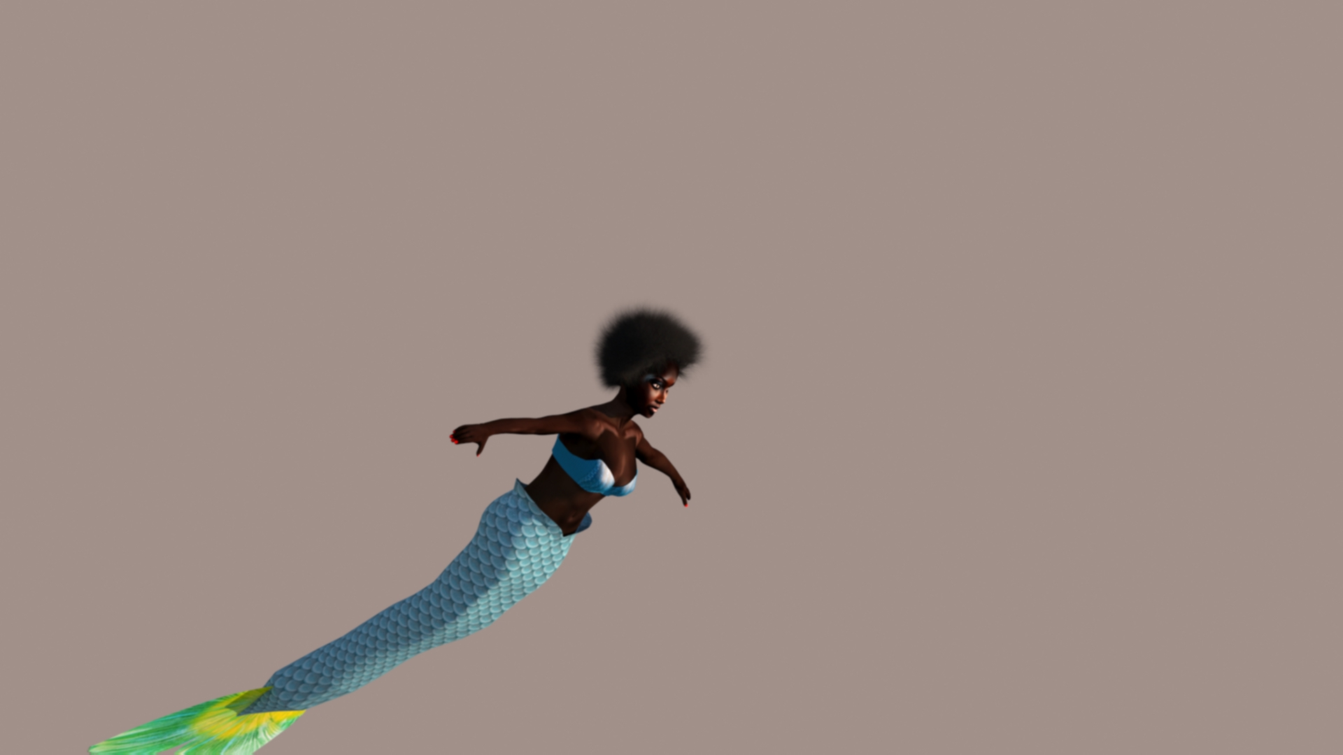 3D Swimming African Mermaid Model - TurboSquid 2201124