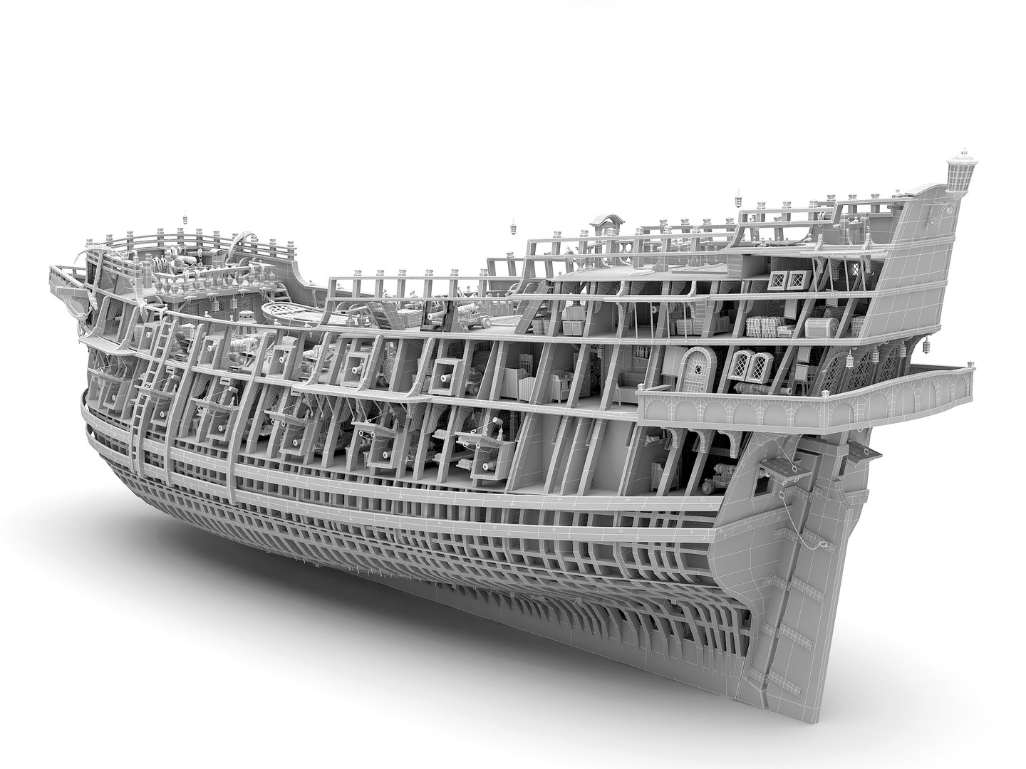 3D This 3D Galleon Includes A Fully Detailed Interior 04 - TurboSquid ...