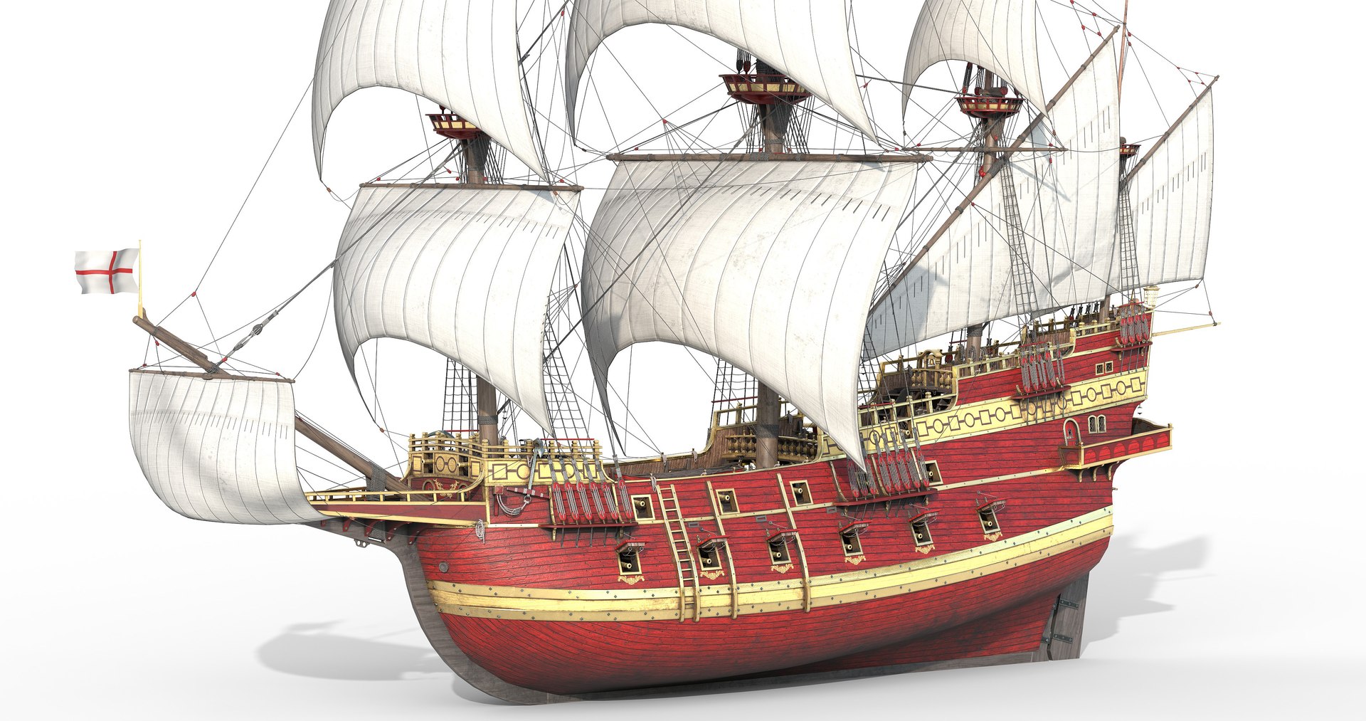 3D This 3D Galleon Includes A Fully Detailed Interior 04 - TurboSquid ...