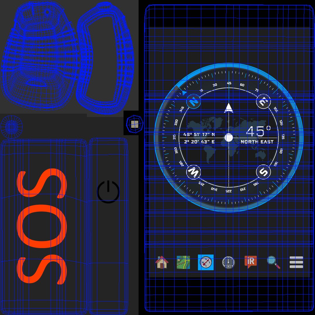Digital Compass Device 3D Model - TurboSquid 1860313