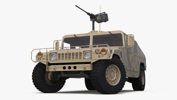 modelo 3d Humvee militar con ametralladora montada preparado para ...