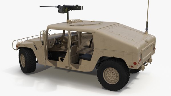 modelo 3d Humvee militar con ametralladora montada preparado para ...