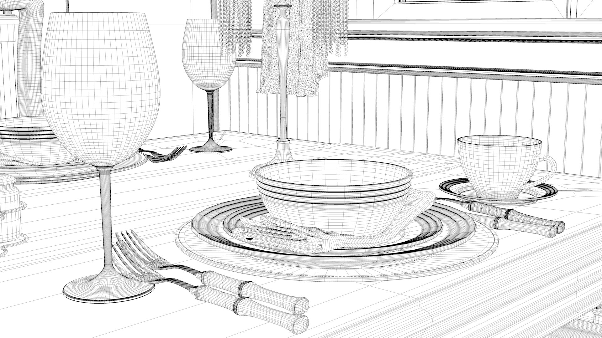 Antique Dining Room - Cinema 4D Octane Render Plus Formats 3D ...