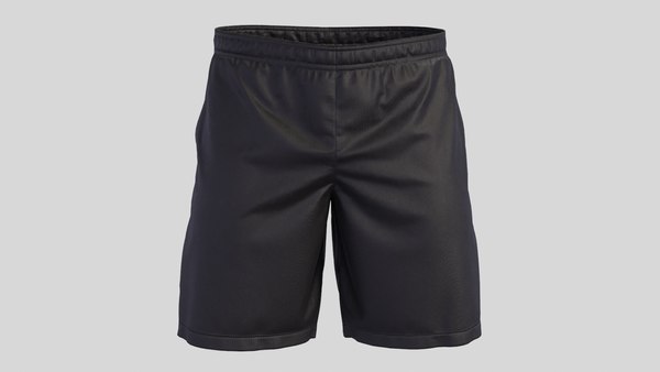 modelo 3d Pantalones cortos de poliéster negros - TurboSquid 2064012