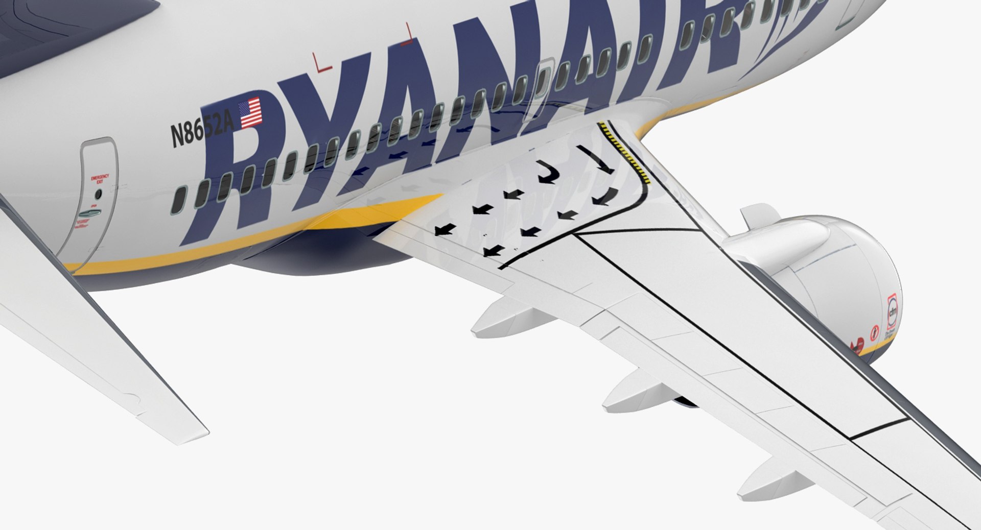 3D Boeing 737-600 Ryanair Model - TurboSquid 1149410