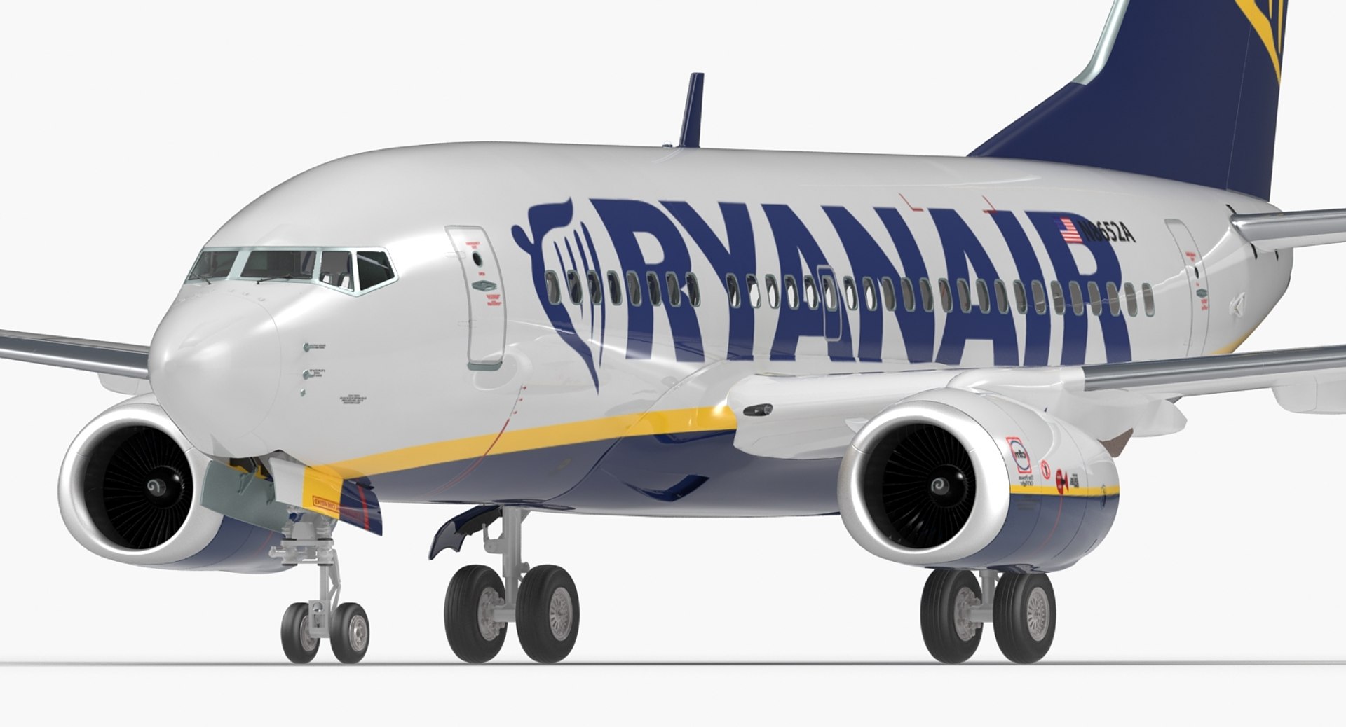 3D boeing 737-600 ryanair model - TurboSquid 1149410