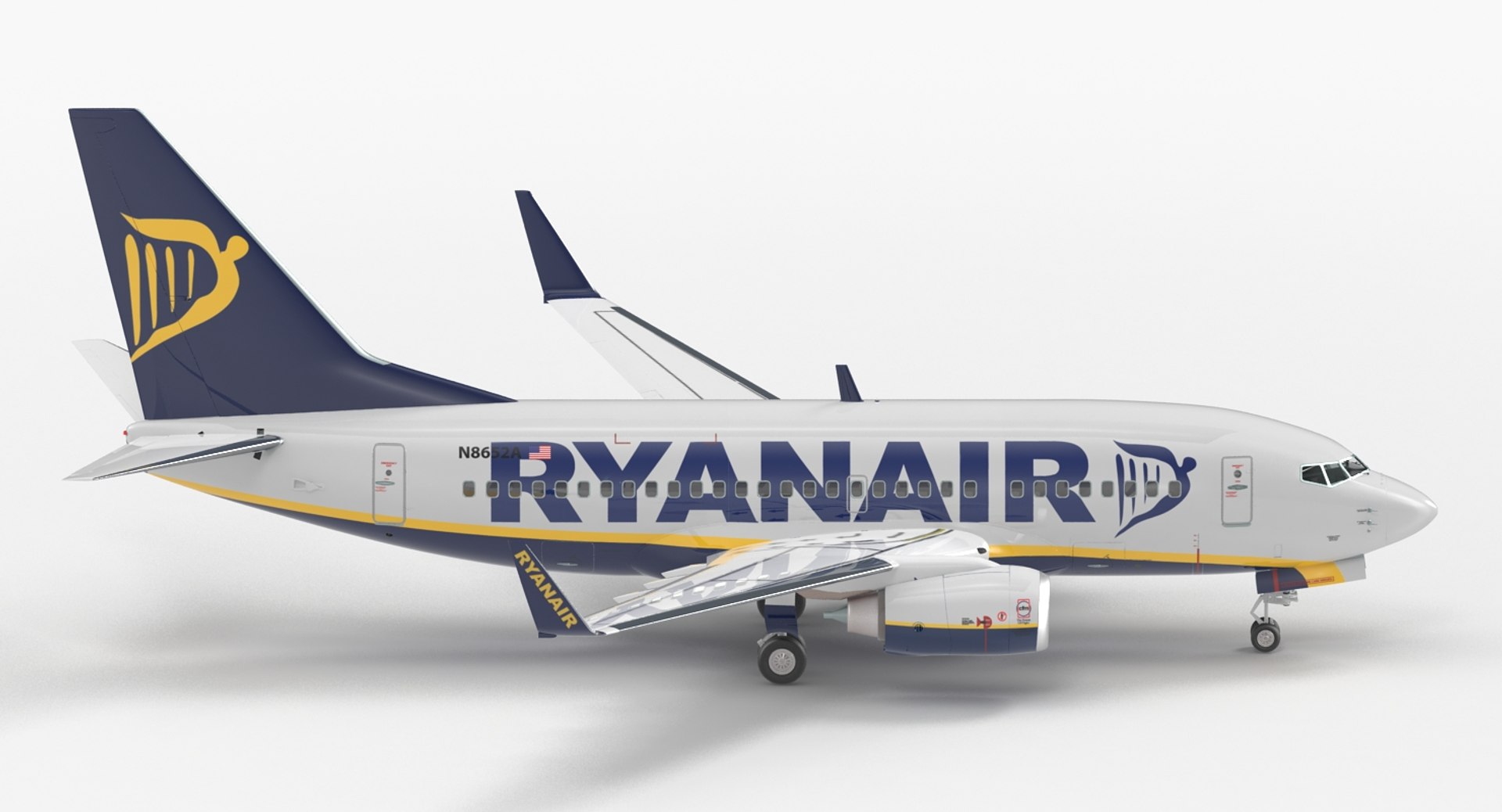 3D boeing 737-600 ryanair model - TurboSquid 1149410