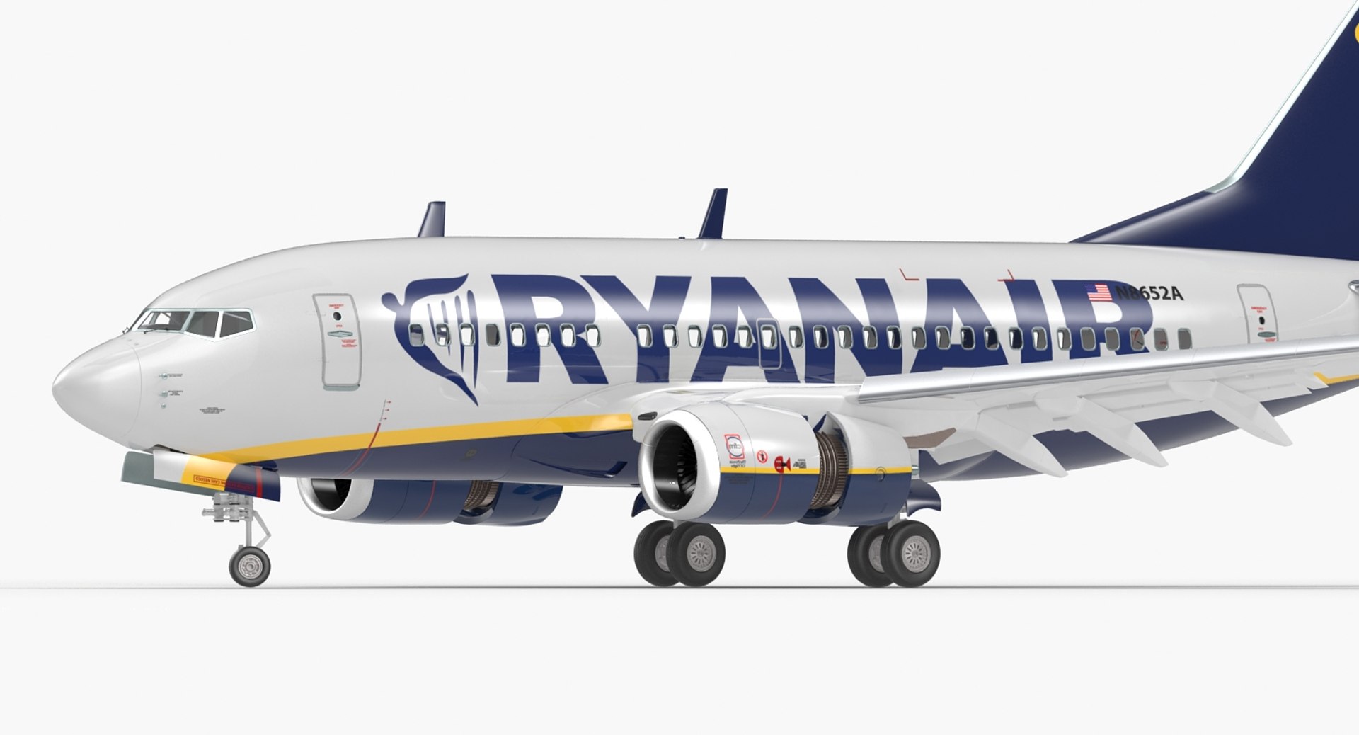 3D boeing 737-600 ryanair model - TurboSquid 1149410