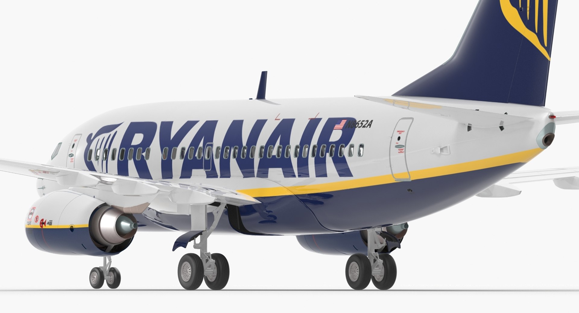 3D boeing 737-600 ryanair model - TurboSquid 1149410