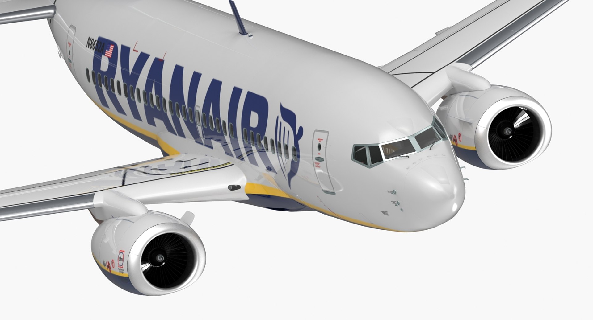 3D boeing 737-600 ryanair model - TurboSquid 1149410