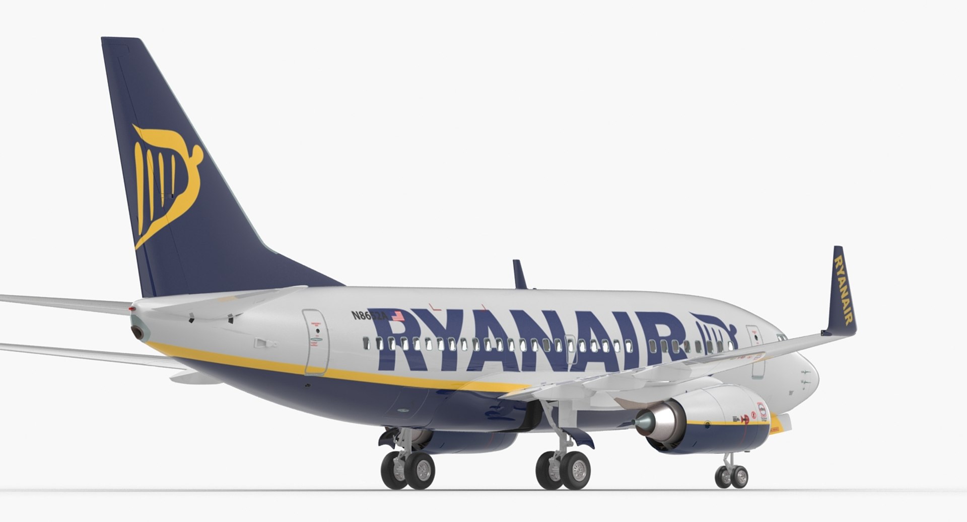 3D boeing 737-600 ryanair model - TurboSquid 1149410