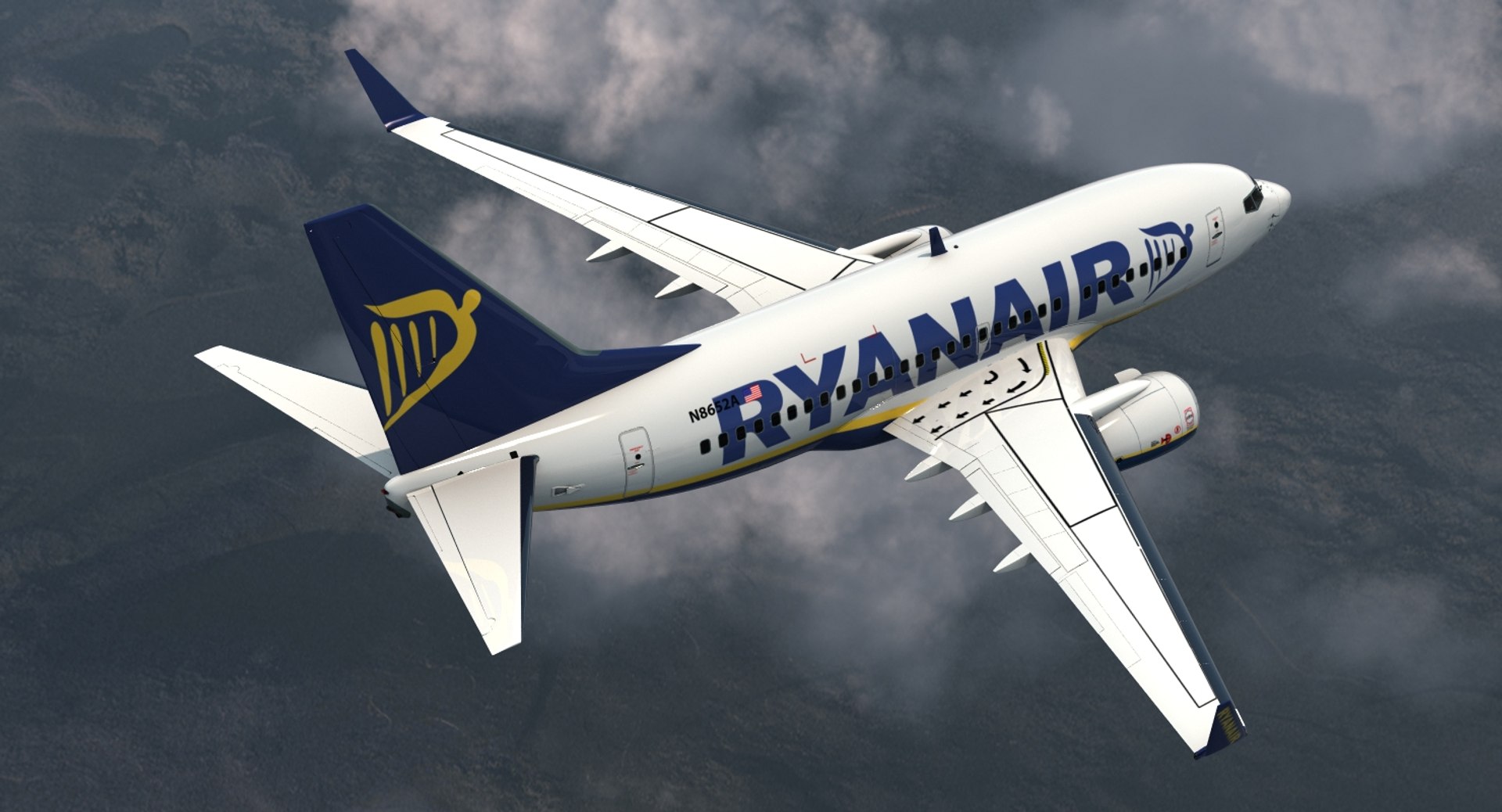 3D Boeing 737-600 Ryanair Model - TurboSquid 1149410