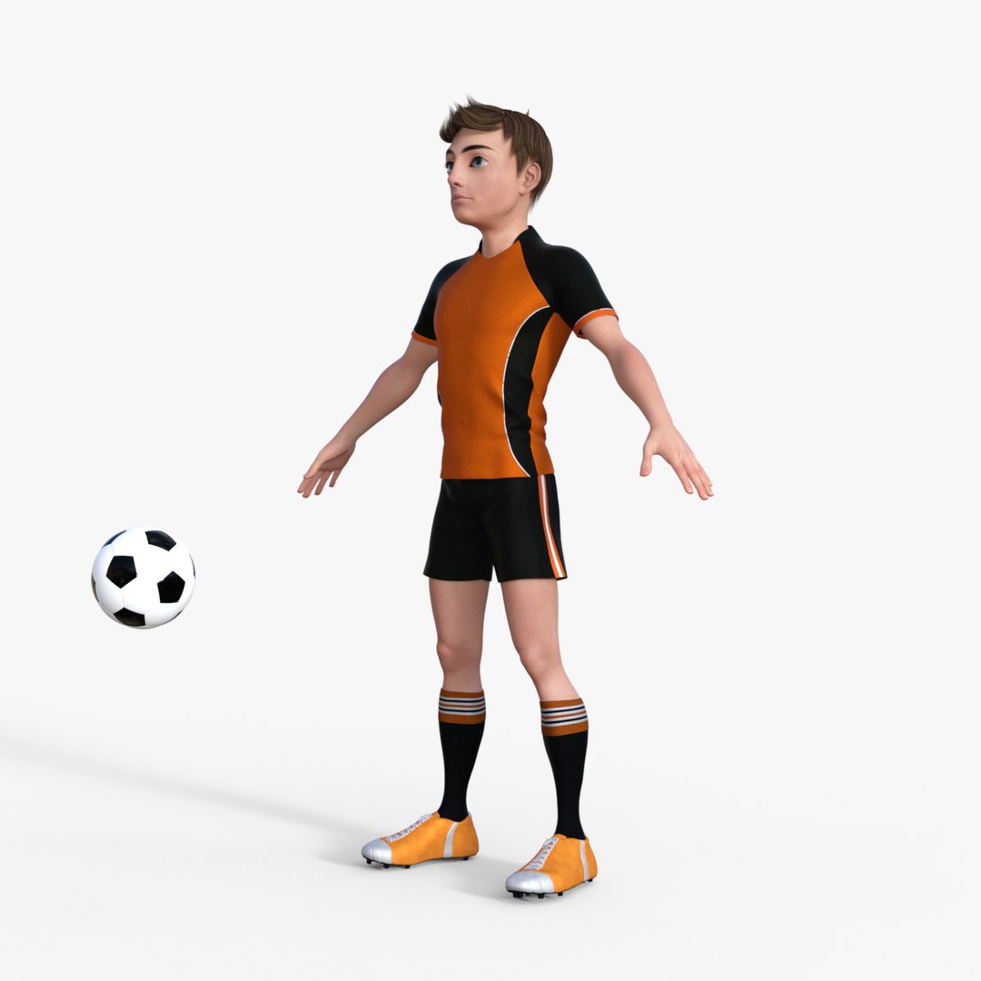 3D Cartoon Football Player Rigged - TurboSquid 2196544