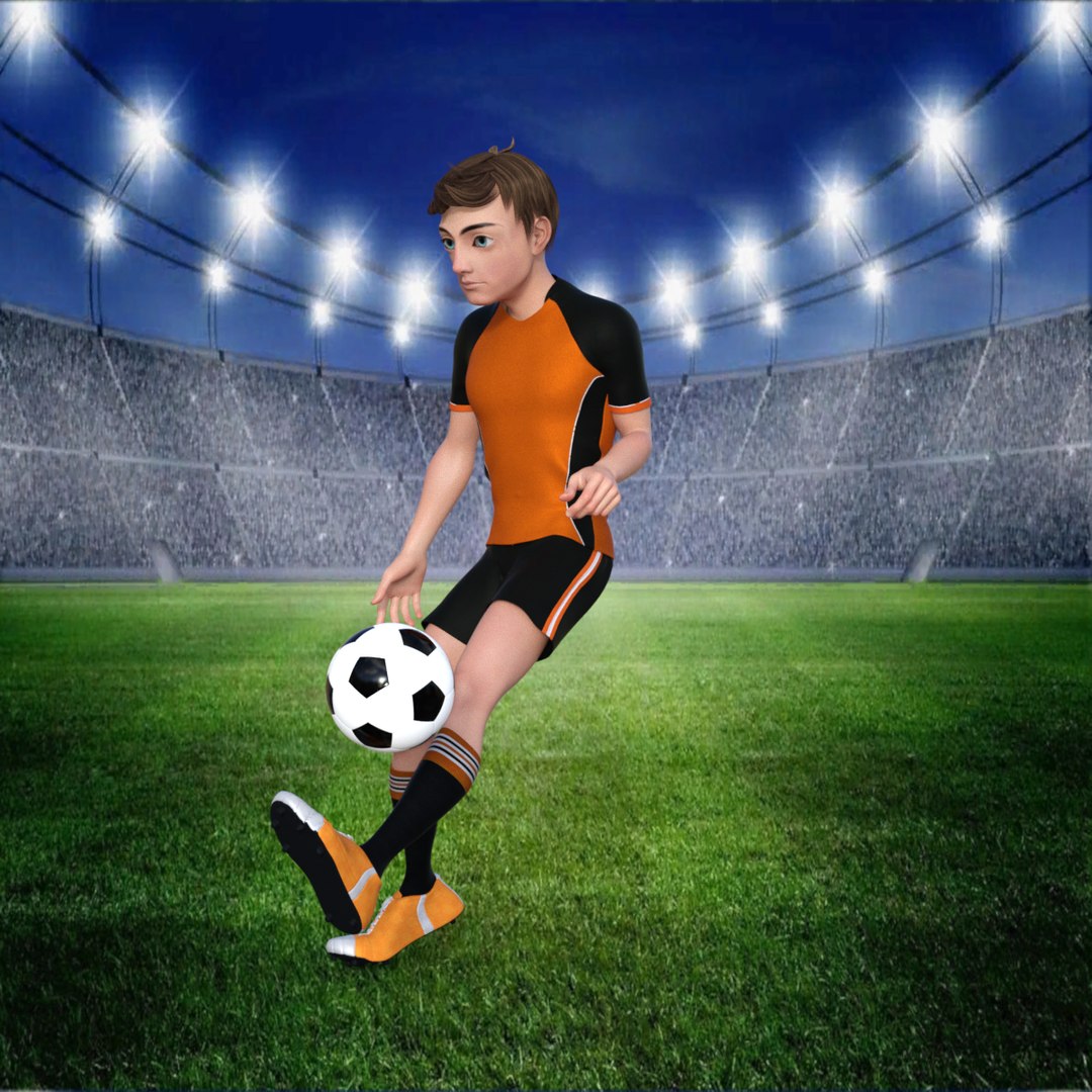 3D Cartoon Football Player Rigged - TurboSquid 2196544