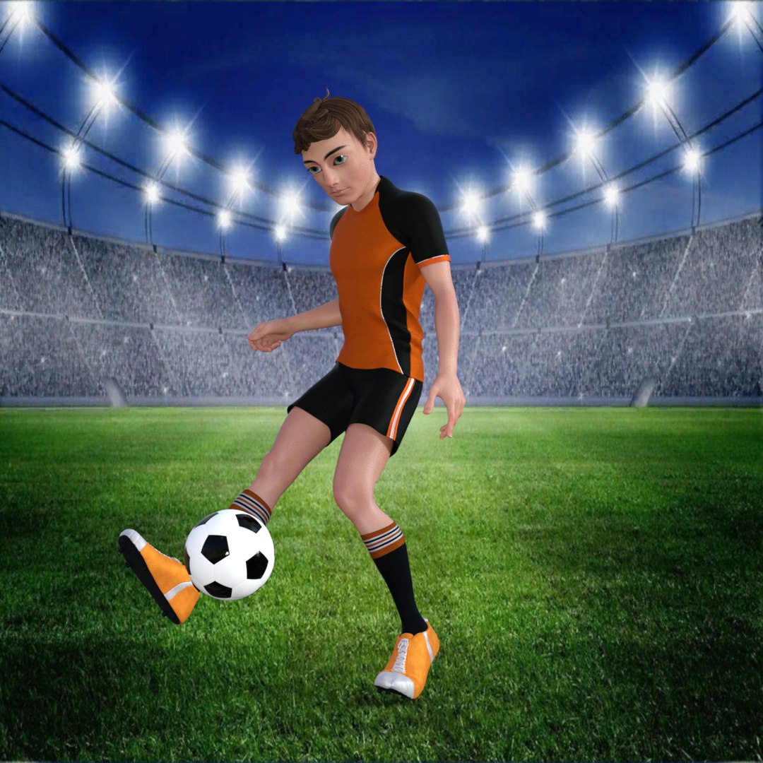 3D Cartoon Football Player Rigged - TurboSquid 2196544
