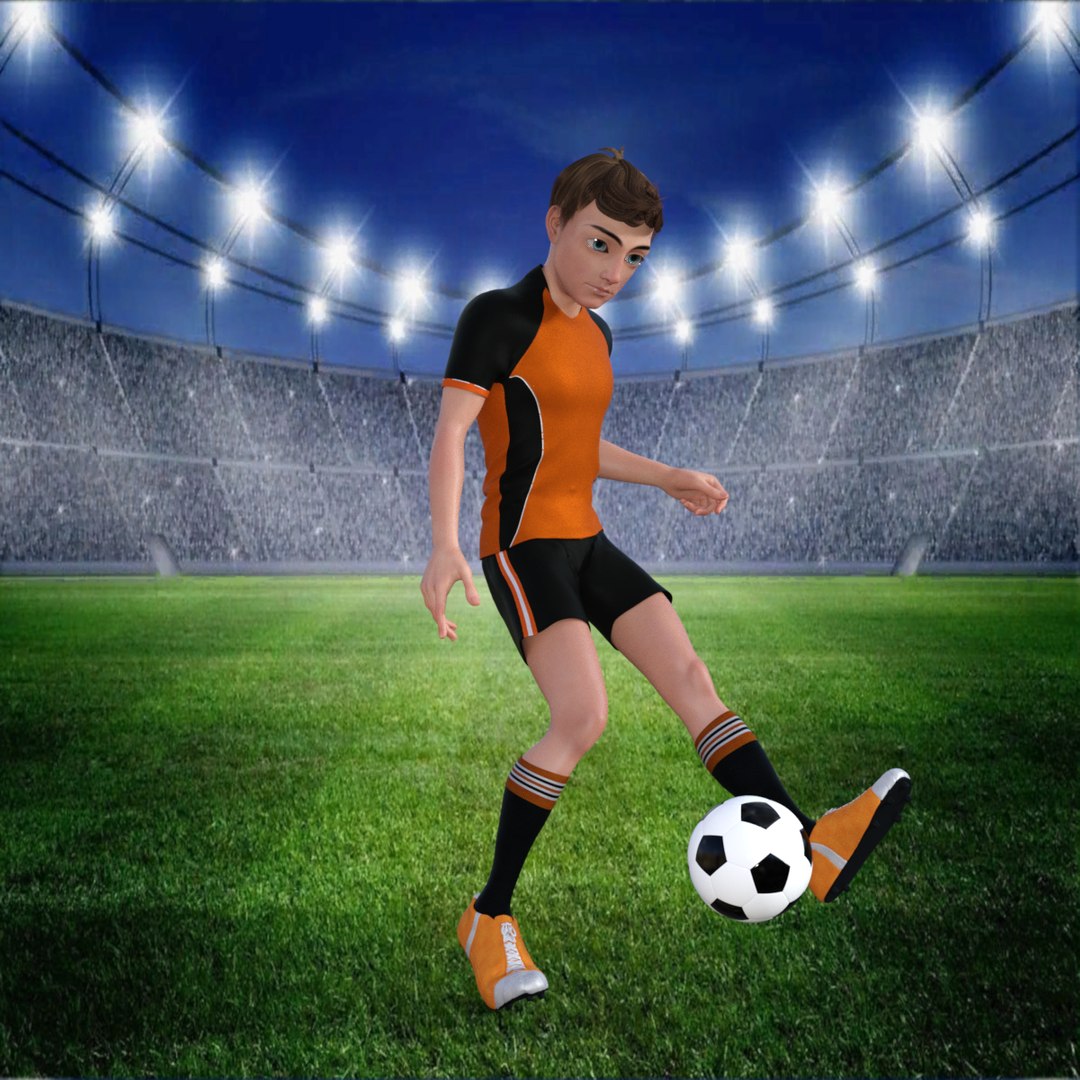 3D Cartoon Football Player Rigged - TurboSquid 2196544