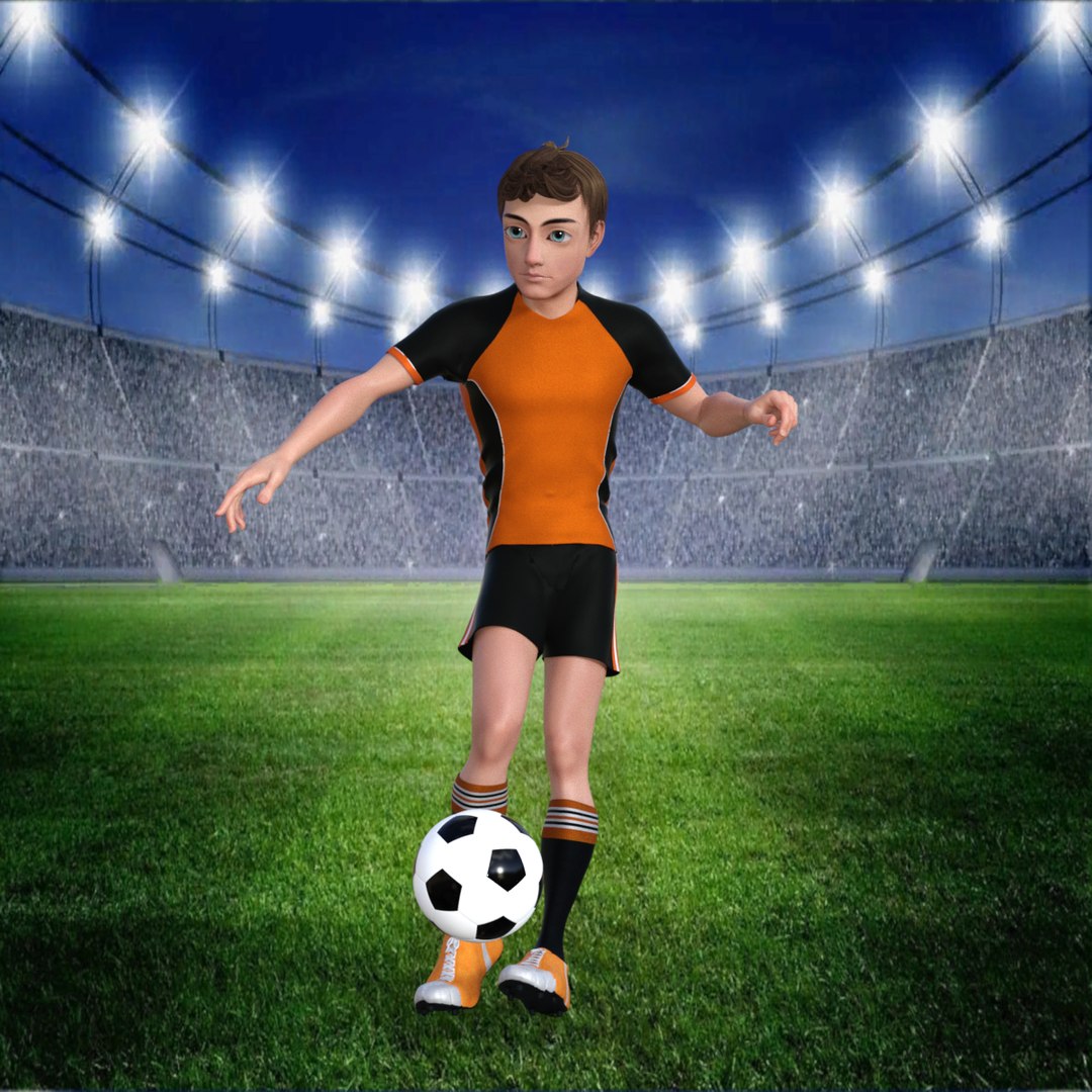 3D Cartoon Football Player Rigged - TurboSquid 2196544