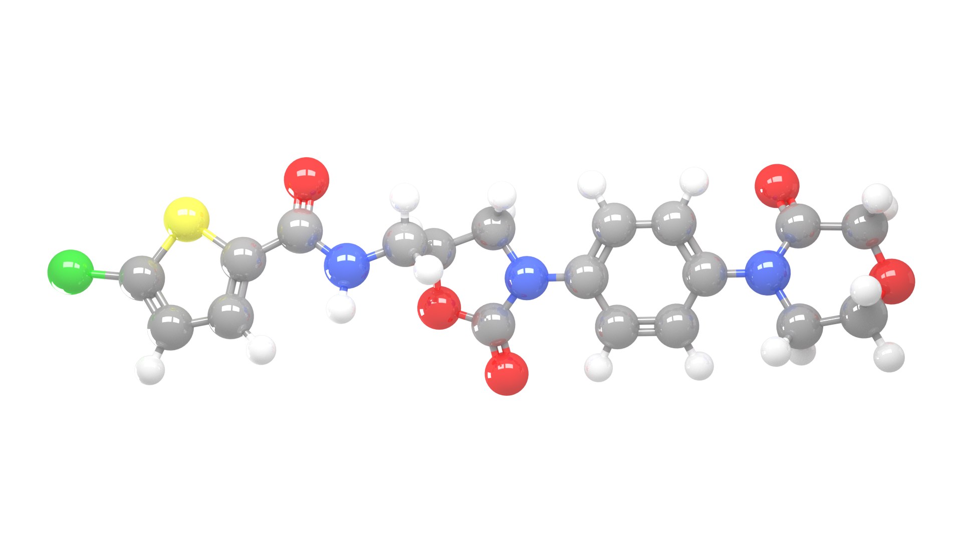 Rivaroxaban - C19H18ClN3O5S Molecular Structure 3D Model - TurboSquid ...