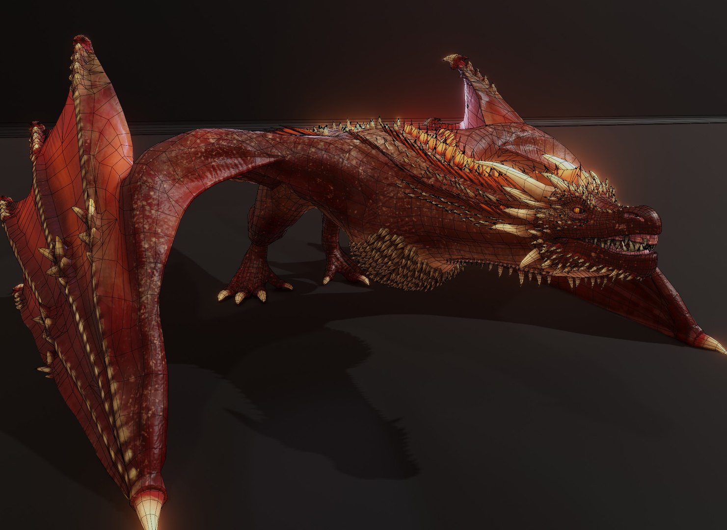 Realistic Red Wyvern Animated Low-poly 3D Model 3D Model - TurboSquid ...