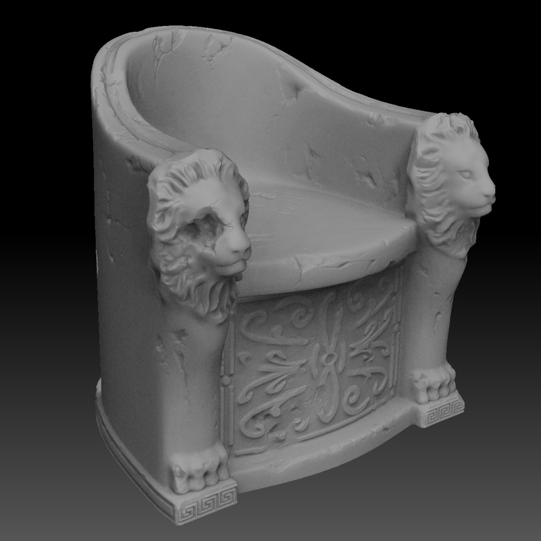 3D roman stone chair - TurboSquid 1177856